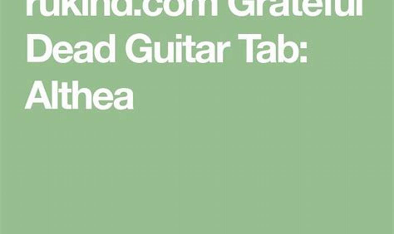Unveil the Secrets of "Bertha Rukind": A Guitar Tab Journey