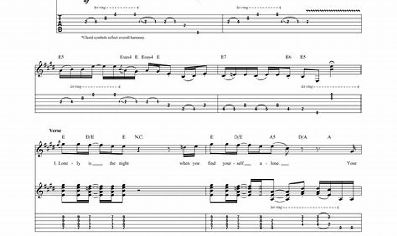 Unveiling the Secrets of "Lonely Is the Night" Guitar Tab: Your Guide ...
