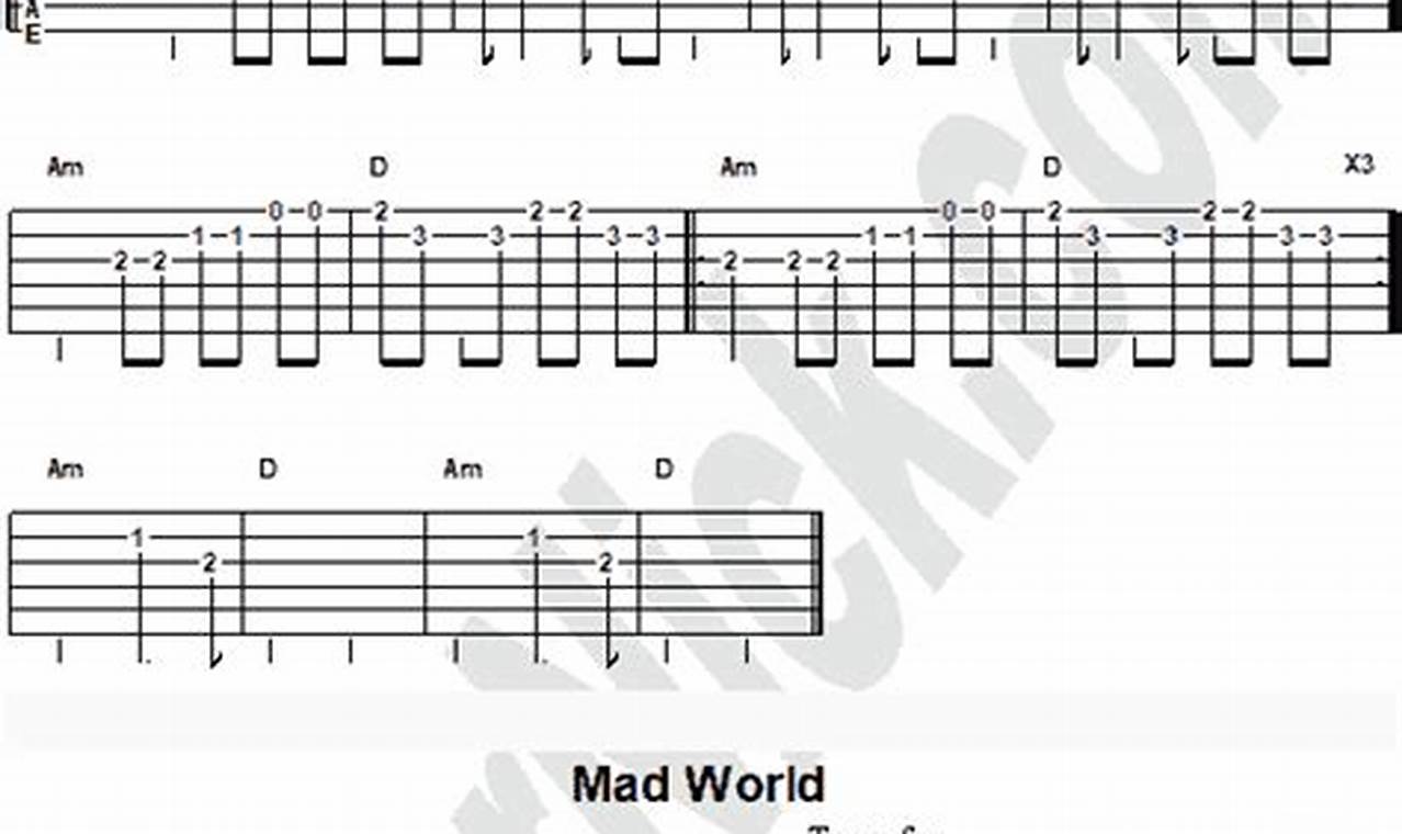 Unveil the Secrets of the Enchanting "Mad World" Guitar Tab