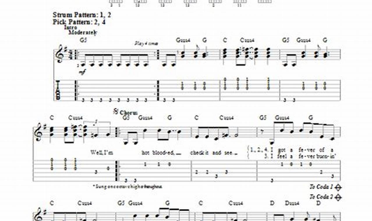 Unleash the Secrets of Hot Blooded Guitar Tab: Discoveries and Insights