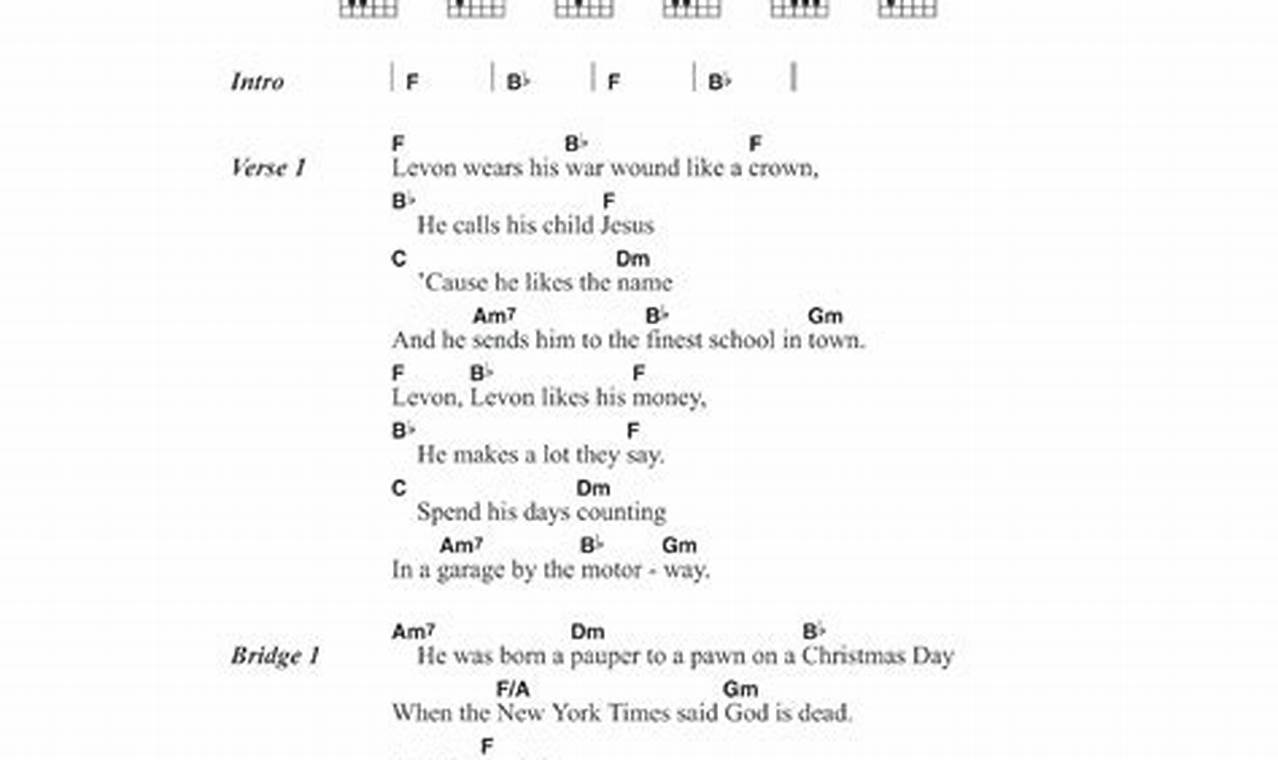 Unveiling the Secrets of "Levon" Guitar Chords: A Journey of Discovery ...