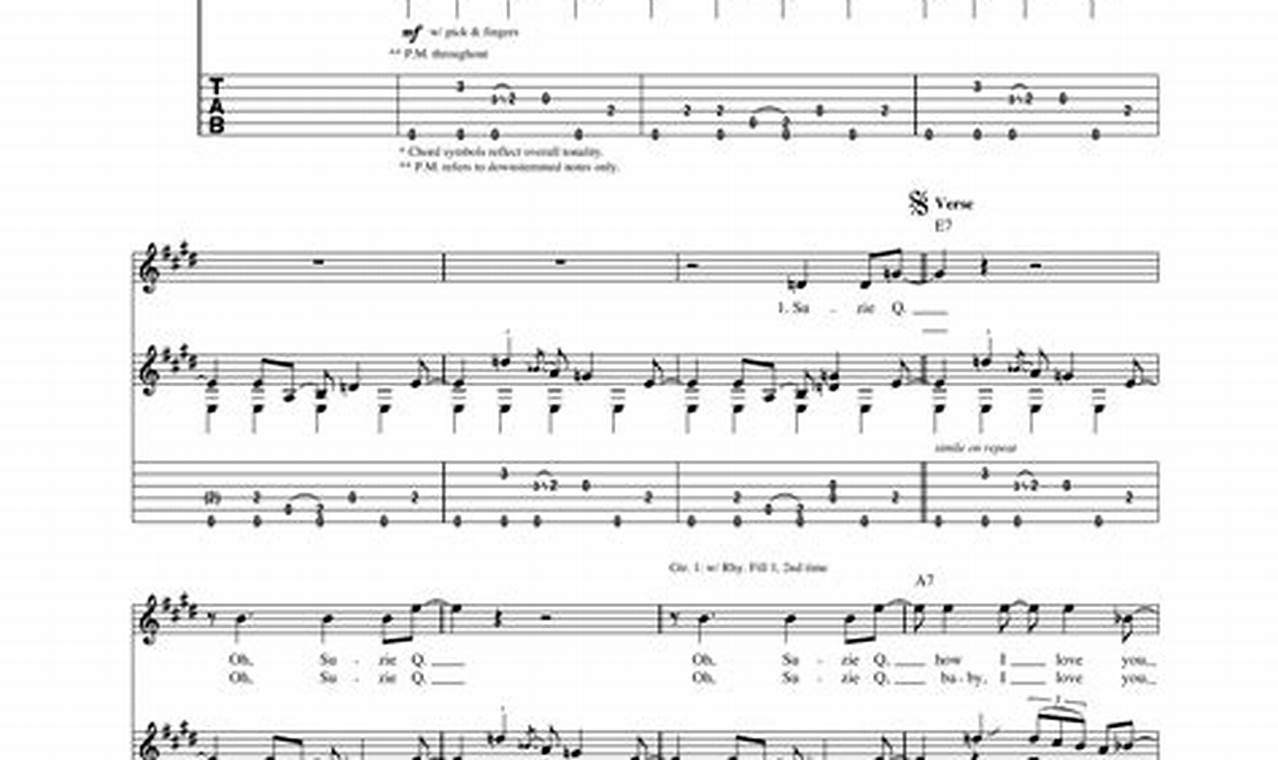 Unveiling the Secrets of "Suzie Q": Mastering Tabs for Guitarists