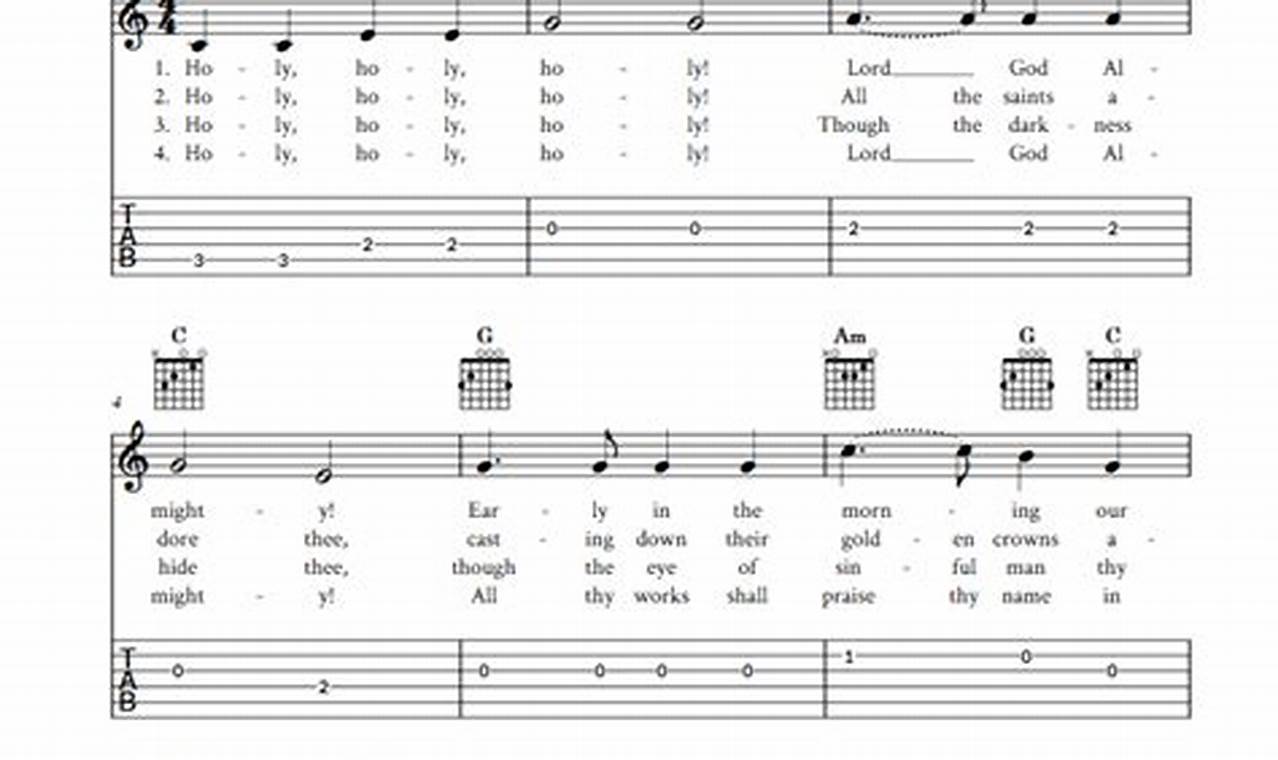 Unveiling the Simplicity and Beauty of "Holy Holy Holy" Guitar Chords